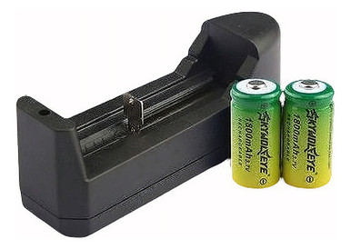 CR123A 16340 2 X 1800mAh 3.7V Li-Ion Rechargeable Battery with Charger