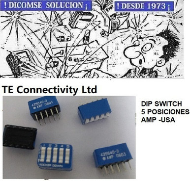 Tyco Dip Switch 5 Positions 3-435640-3 Amp