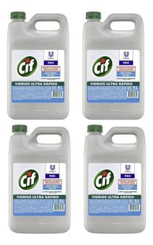 Cif Ultra Fast Glass Cleaner Pack of 4 x 5 Liters