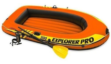 Intex Explorer 300 Inflatable Boat with Oars and Pump - 180kg Capacity