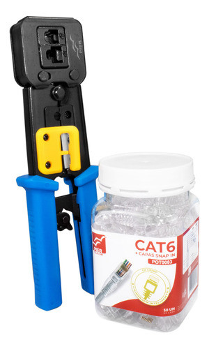 Pier Telecom EZ Crimp Tool + 50 RJ45 Cat6 EZ Crimp Connectors ...