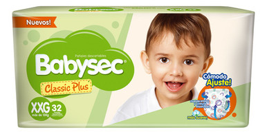 Babysec Classic Plus Diapers Xxg X32 - For Babies and Kids
