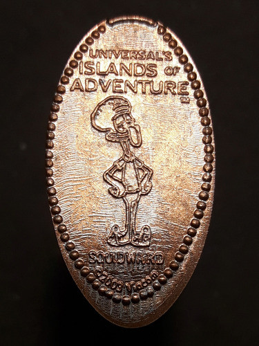 Universal Studios 1 Cent Dollar Elongated Coin Calamardo