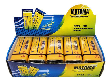 Motoma Carbon Zinc 9V Battery Pack of 10
