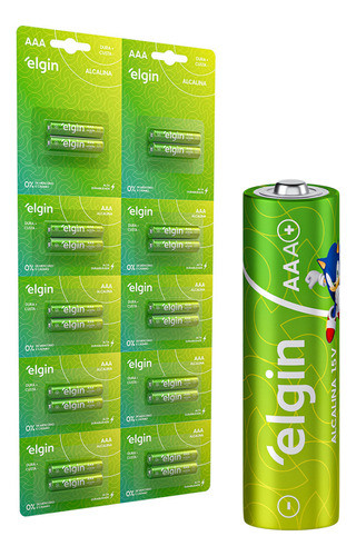 Elgin 20 AAA Alkaline Batteries Blister Pack Durable