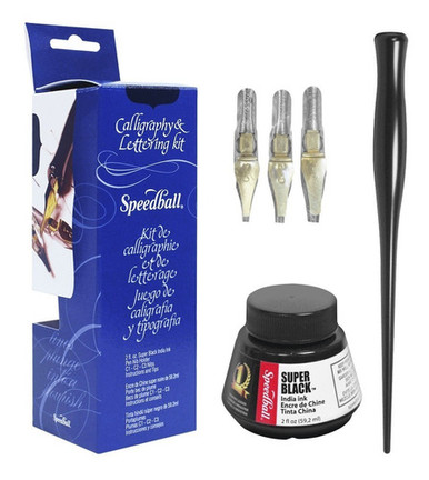 Speedball Calligraphy Kit - Pen Holder, Nibs & Ink