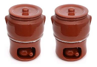 Jhamba Complete Clay Rechaud Set with N5 Casseroles 21 x 25.5 cm