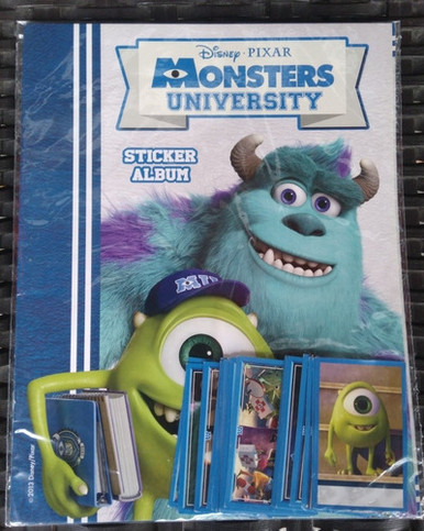 Panini Monsters University Album + 190 Unique Stickers
