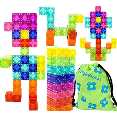 Brainspark Translucent DigitBlocks 48 Pieces Building Blocks