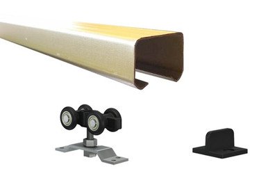 Ruedamas Kit Puerta Corrediza Colgante Madera 3 Metros Hierro Pintado