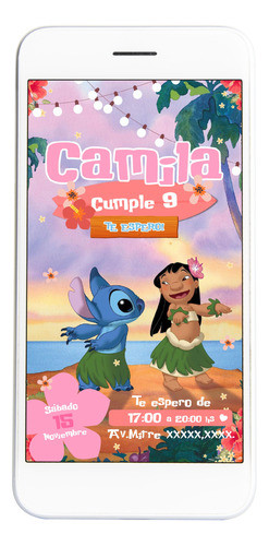 Gigil Digital Invitation Card Lilo and Stitch for Whatsapp