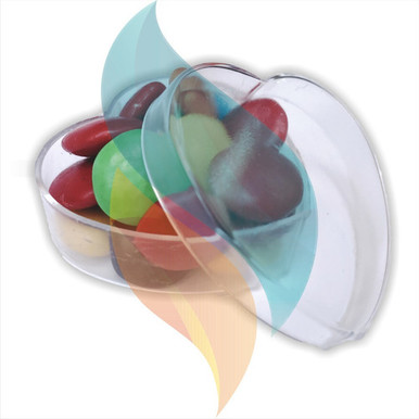 Caja Plástica Corazón Acrílico Pastillero Souvenirs x50u 45x45mm