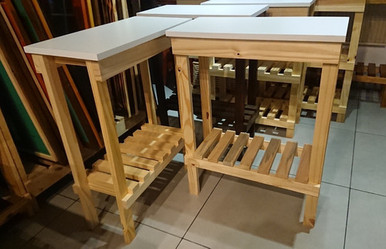 SOHODESIGN Kitchen Auxiliary Table 70x30 - 1 Shelf, Untreated!
