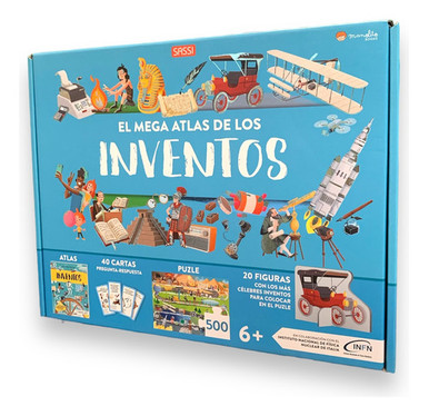 SASSI El Mega Atlas De Los Inventos 500 Pieces + Book + Cards