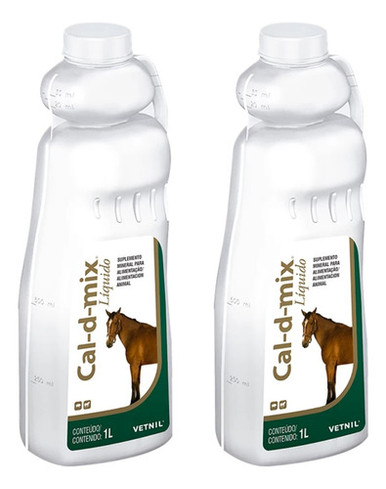 Vetnil Cal-d-mix 1 Liter Supplement for Dogs and Horses - 2 Units