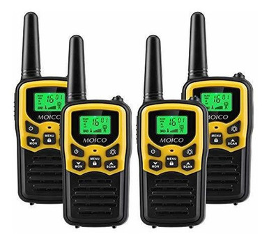 Moico Walkie Talkie 22-Channel FRS Two-Way Radio with Flashlight Pack of 4