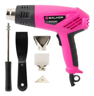 Salkor 2000W Pink Heat Gun with 5 Accessories