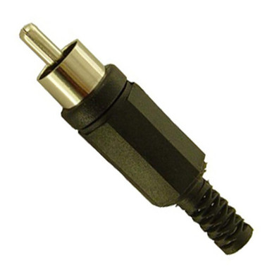 Miyako RCA Male Connector Black P-115ABK - Single Unit