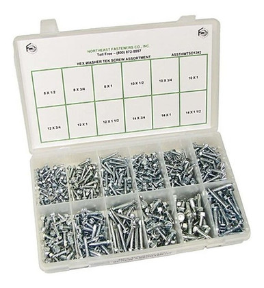 Northeast Fasteners Hex Washer Self-Drilling Screw Assortment