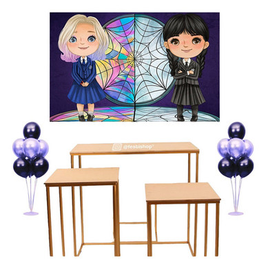 FESTISHOP Merlina and Enid Fabric Background - Merlina Spider Window