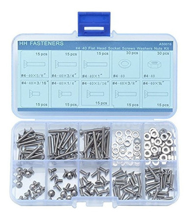 HH Fasteners 4-40 Unc Stainless Steel Hex Socket Flat Head Screw Set