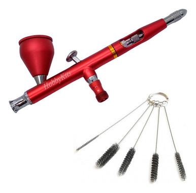 Hobbykits Aerograph Gravity Feed Floating Tip & Cleaning Brushes