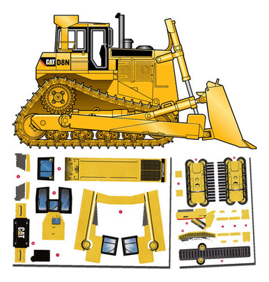 Foxxxmulder Bulldozer Cat D8N Papercraft Approximate Scale 1.35