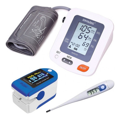 Contec Digital Sphygmomanometer + Finger Pulse Oximeter + ETEMP Digital ...