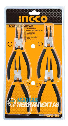 Ingco Seeger Snap Ring Pliers Set - Reinforced X4