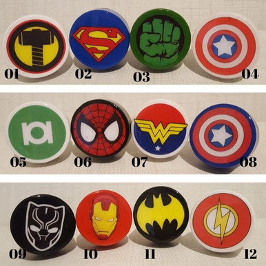 Arte Capricho 9 Cabinet Pulls, Avengers, Super Heroes