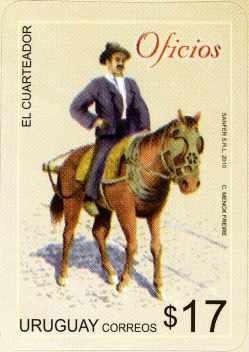 El Cuarteador - Oficios En Sello De Uruguay - 45x30cm Print