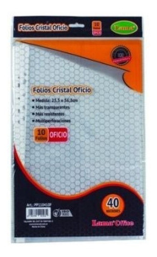 Lama Folio Oficio X 10 Unidades Polipropileno