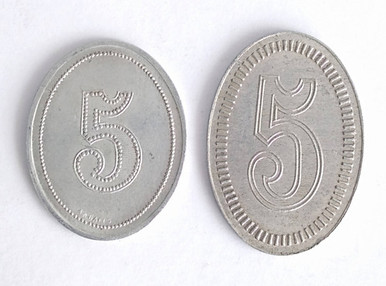 5 Rare Gastronomy Oval Tokens Lot of 2
