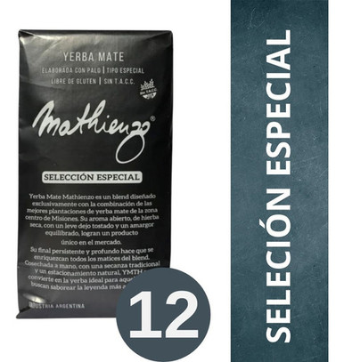 Mathienzo Premium Yerba Mate Pack 12 X 500 Gr - Gluten Free
