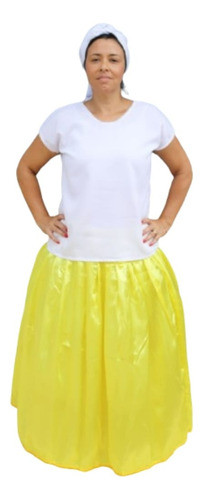 Folha De Bambu Satin Yellow Skirt Umbanda/Candomblé Oxum