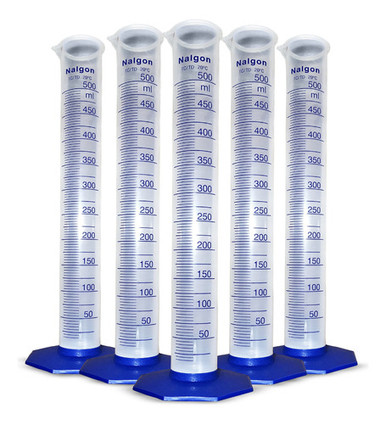 Nalgon 500 ML Graduated Plastic Graduated Cylinder Set of 5