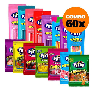 Fini Candy Kit, Assorted Flavors 15g with 60 Units