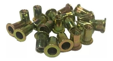 Remaches CR M4 Roscado Acero Ranurado Zincado Dorado X 50