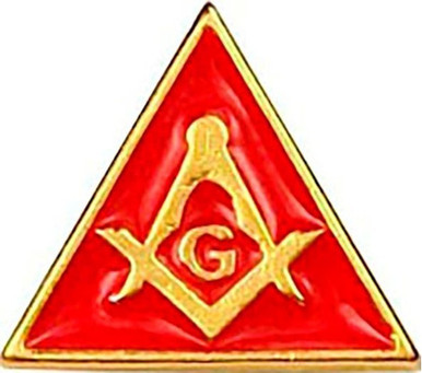 Pin Escuadra Y Compás Triángulo Rojo - Masón, Masonería