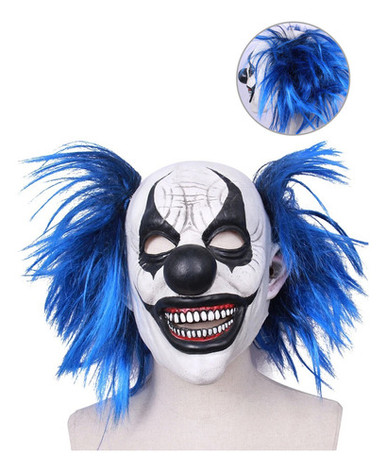 Generic Realistic Smiling Clown Mask with Latex Hair