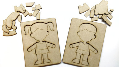 MDF 2 Human Body Puzzles + 10 Farm Characters 15cm + 20 Toy Characters 10cm