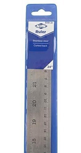 Alvin Stainless Steel Ruler, Metal, 24 Inches