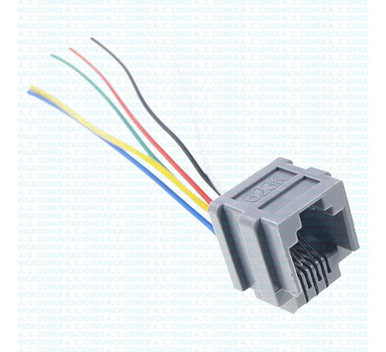 Generic RJ-11 Female Modular Connector with 6 Cables