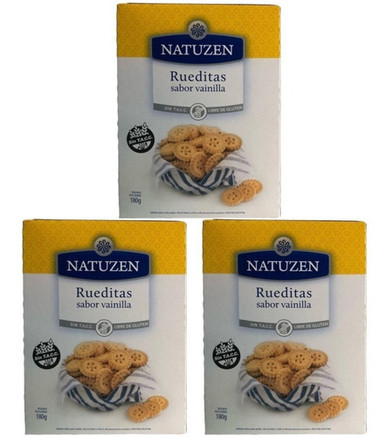 Natuzen Vanilla Rueditas Cookies 180g X 3