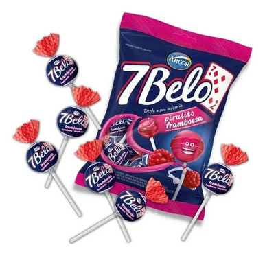 Arcor 7 Belo Raspberry Lollipop Pack of 500g