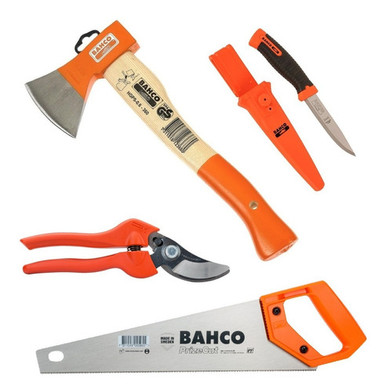 Bahco Pruning Set: Saw, Axe, Knife, Shears - 4 Pieces