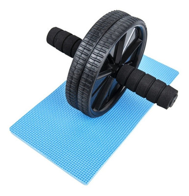 Megafit Double Abdominal Wheel + Mini Mat + Set of 5 Resistance Bands
