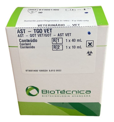 Biotécnica Reagente Ast Tgo Veterinário 50 Ml Para Laboratório