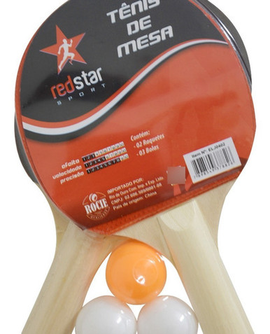 Red Star Table Tennis Kit with 2 Paddles and 3 Balls