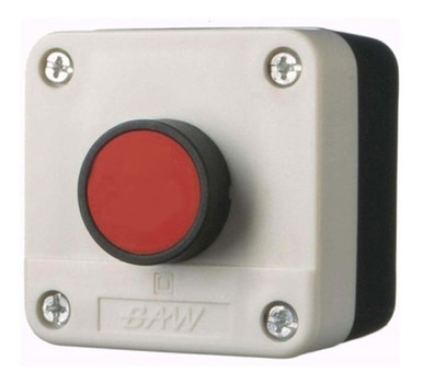 BAW Red Flush Button in Plastic Box
